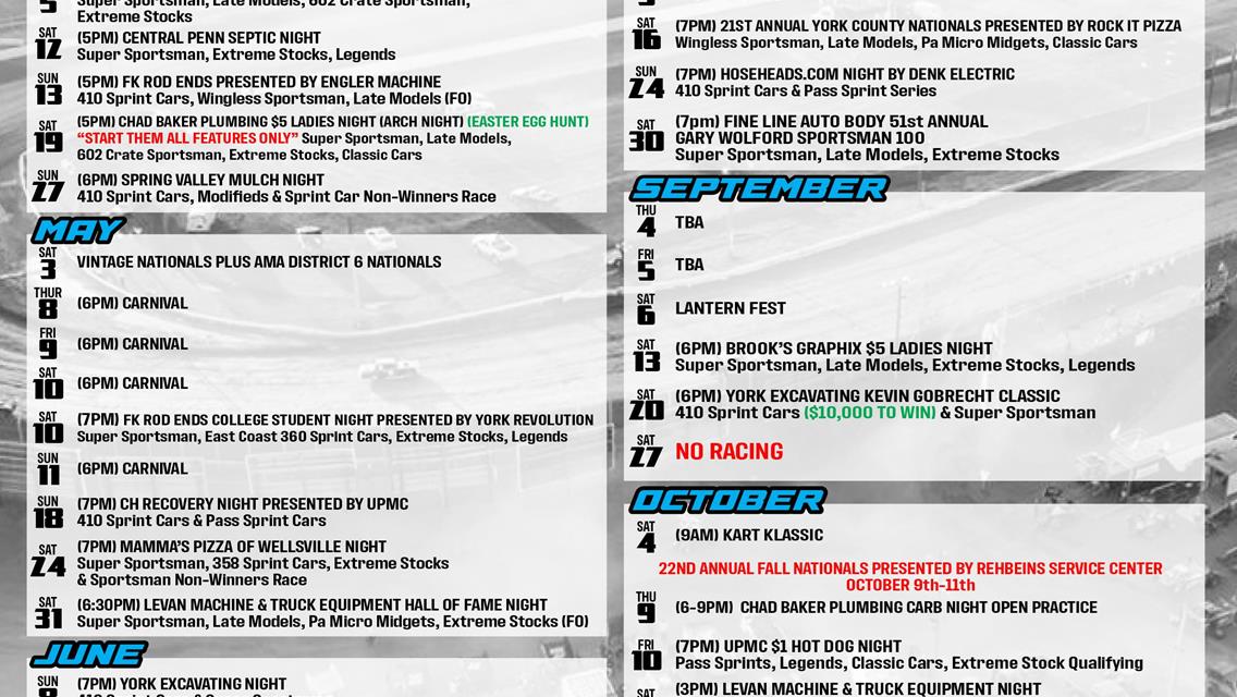 2025 BAPS Motor Speedway Schedule is Here!
